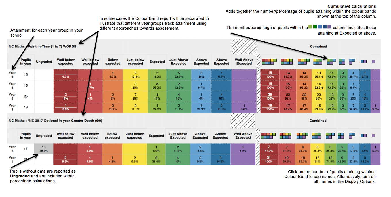 How to use the Colour Bands report - Pupil Asset