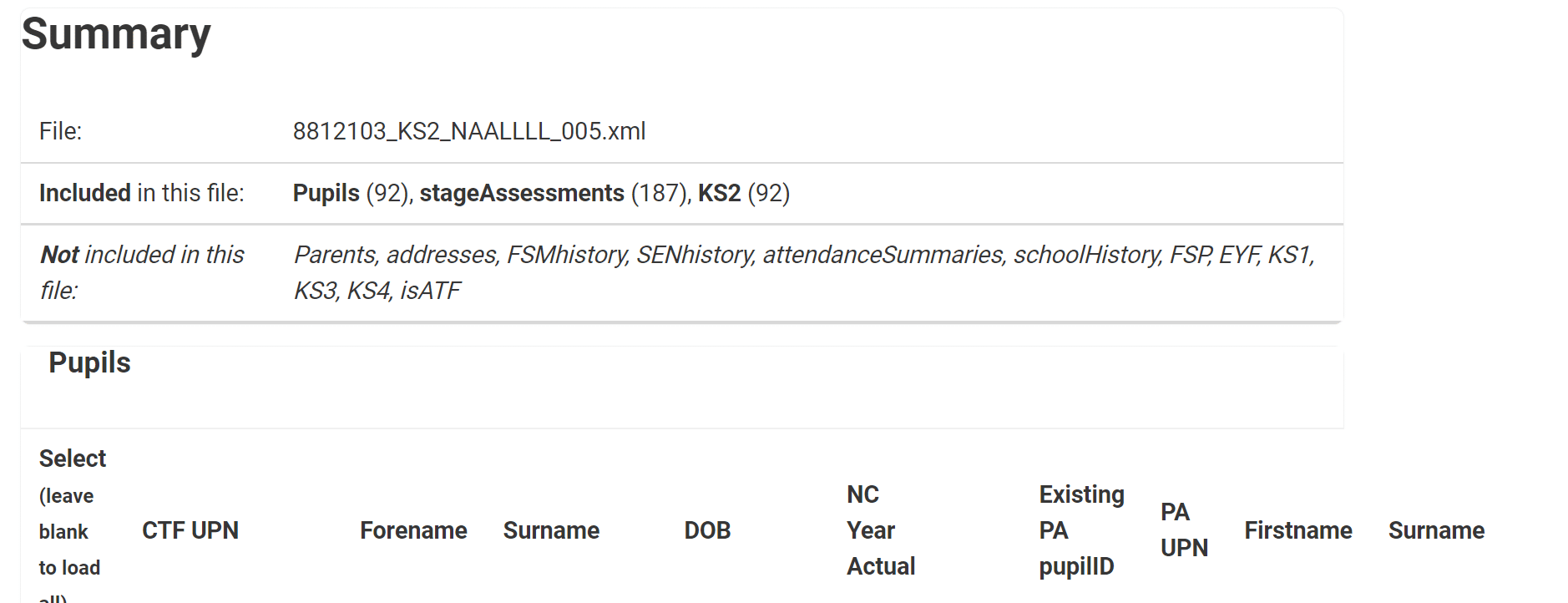 Pupil Asset: Importing KS2 TA and Tests from Primary Assessment Gateway ...